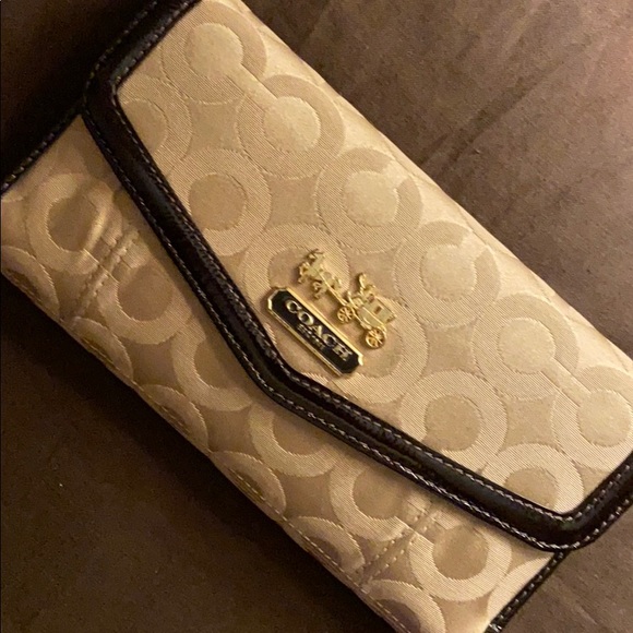 Coach | Bags | Coach Signature Trifold Wallet Check Book | Poshmark